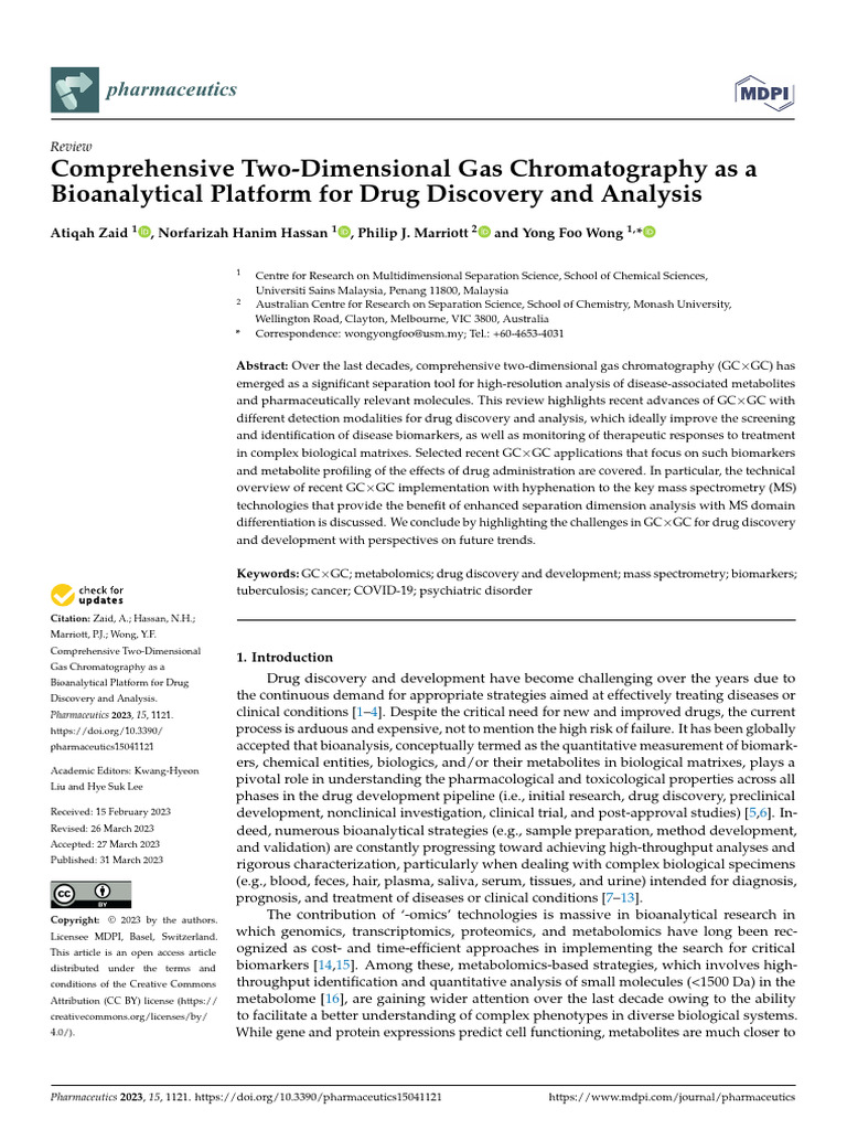 Comprehensive Two Dimensional Gas Chromatography As A 25fmhgyq | PDF ...