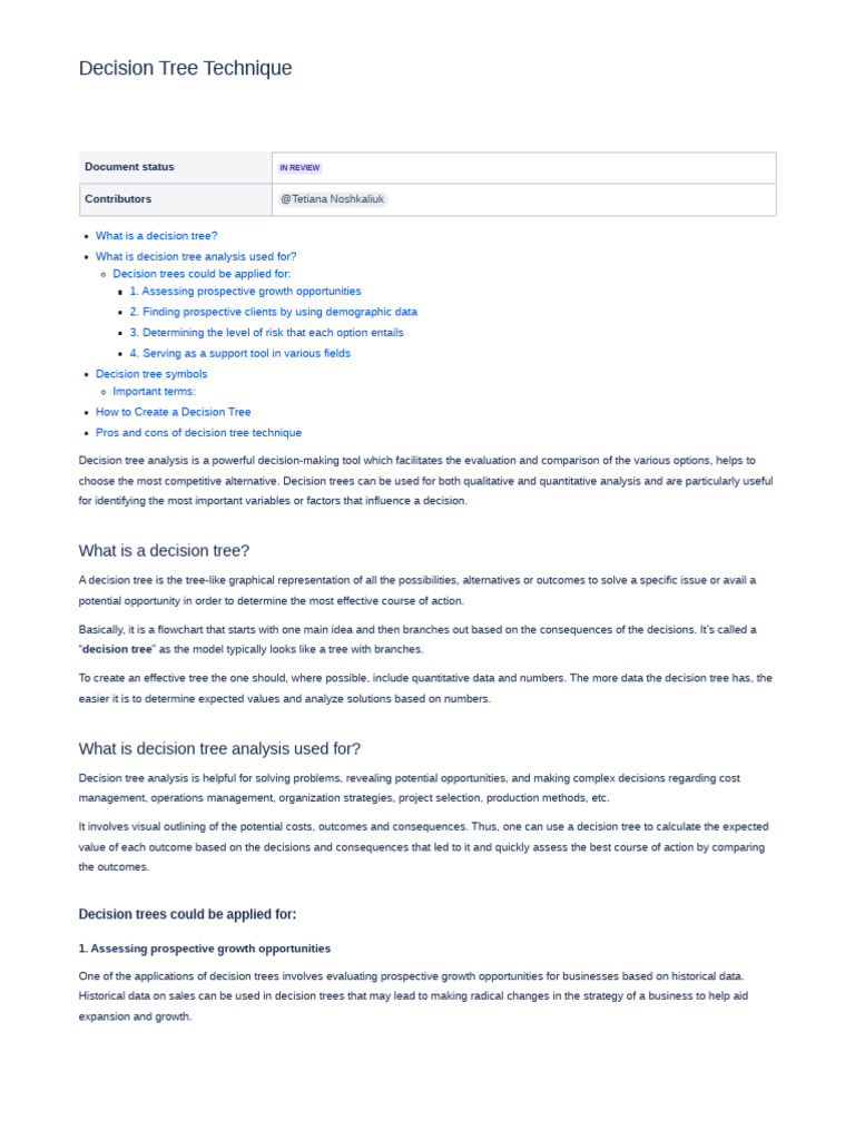 Decision Tree Technique | PDF | Risk | Option (Finance)