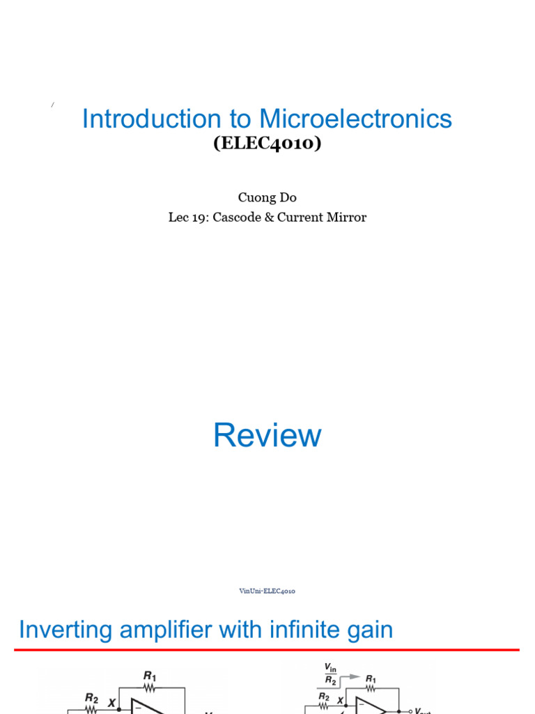 Lec 19 Cascode CurrentMirror | PDF | Analog Circuits | Electronic Circuits