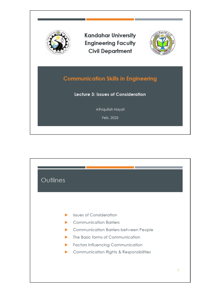 03 Lecture - Issues of Consideration | PDF | Communication | Nonverbal Communication