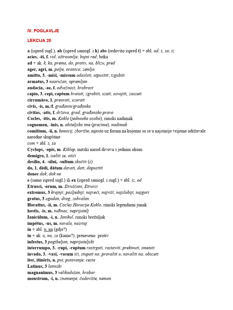 Lekcija 20 Vokabular | PDF