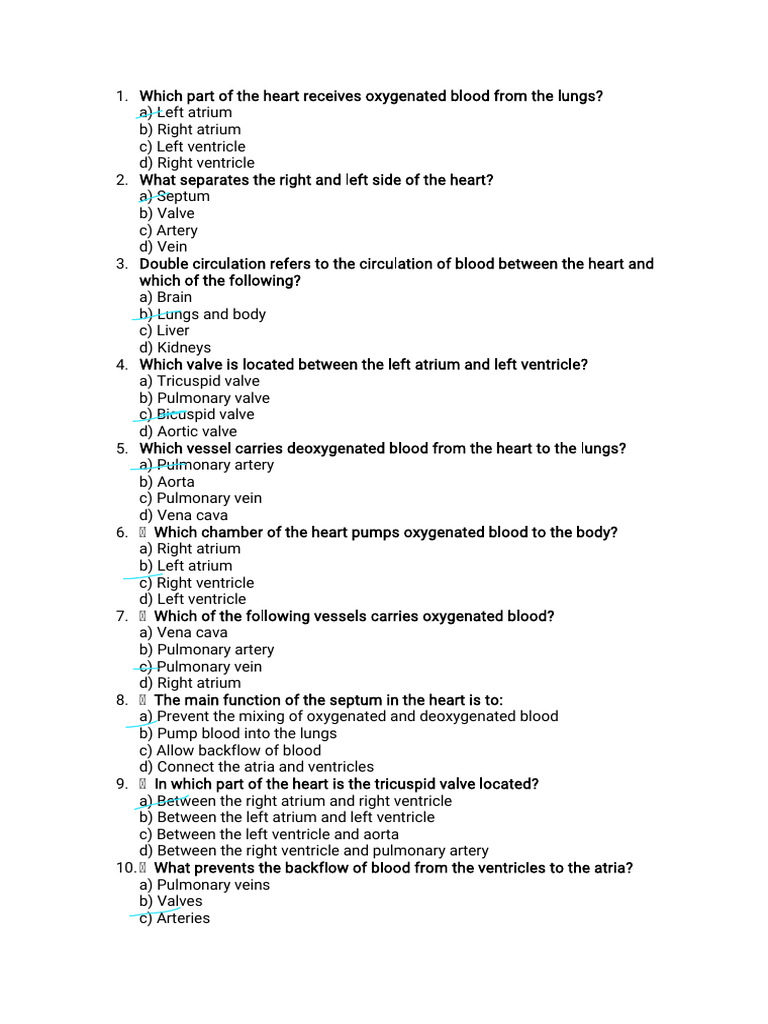 WORKSHEET RM.10TH | PDF | Atrium (Heart) | Heart