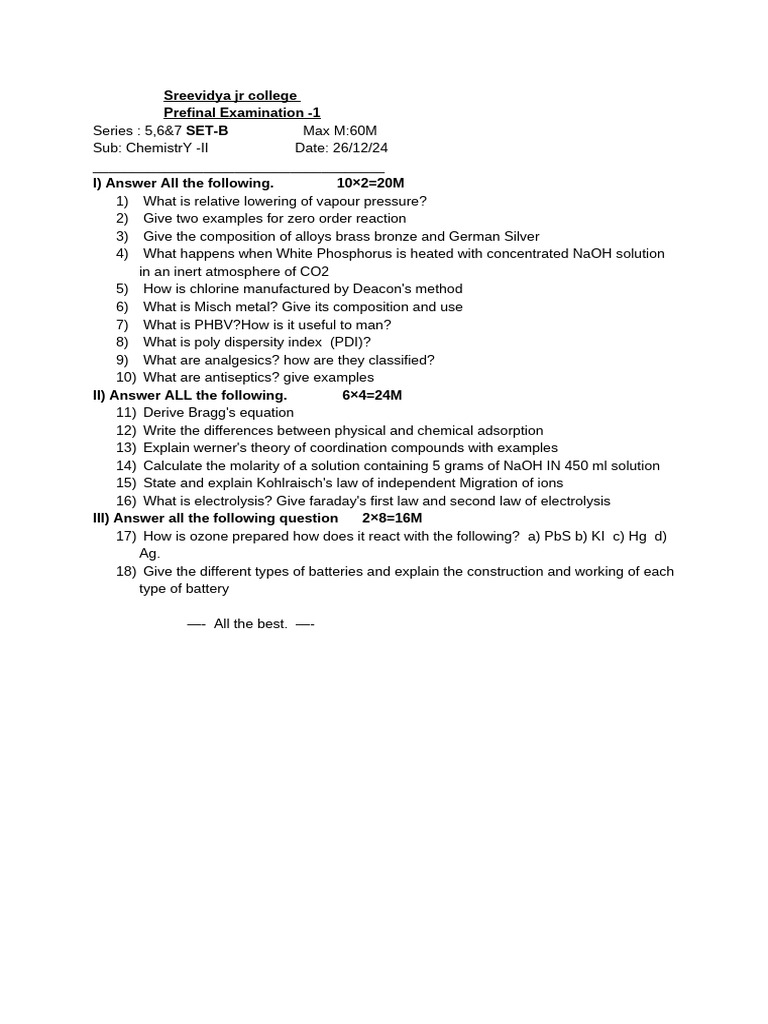 Prefinal 1 Set B | PDF