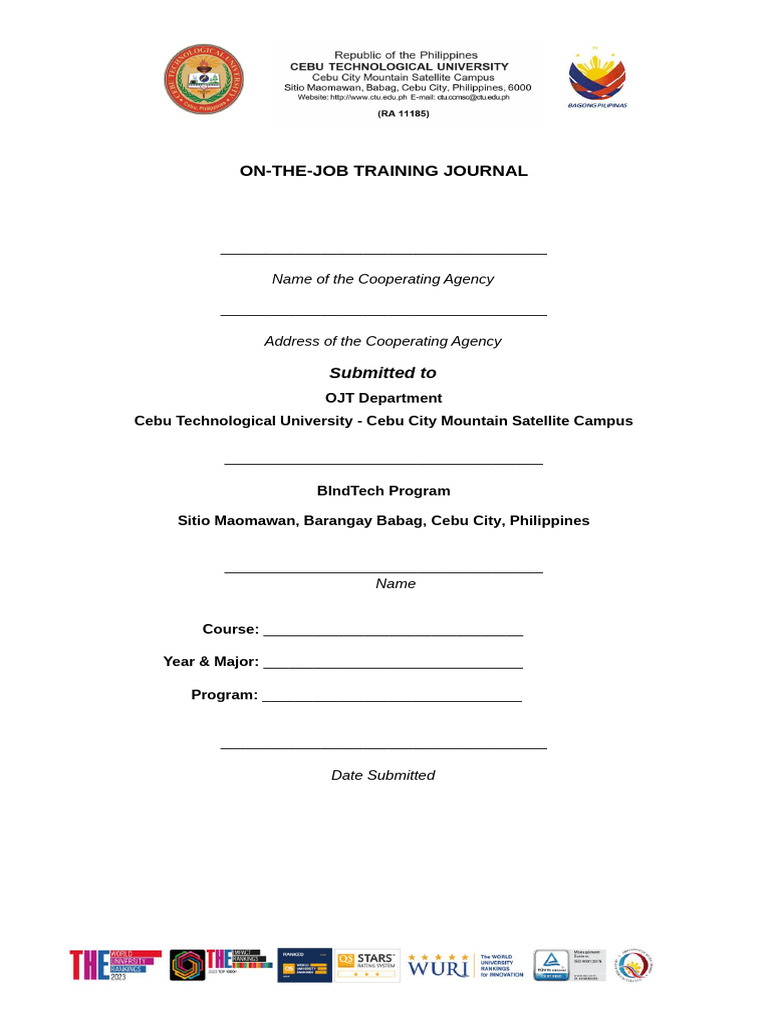 OJT Manual Journal New Edited 2024 2025 | PDF