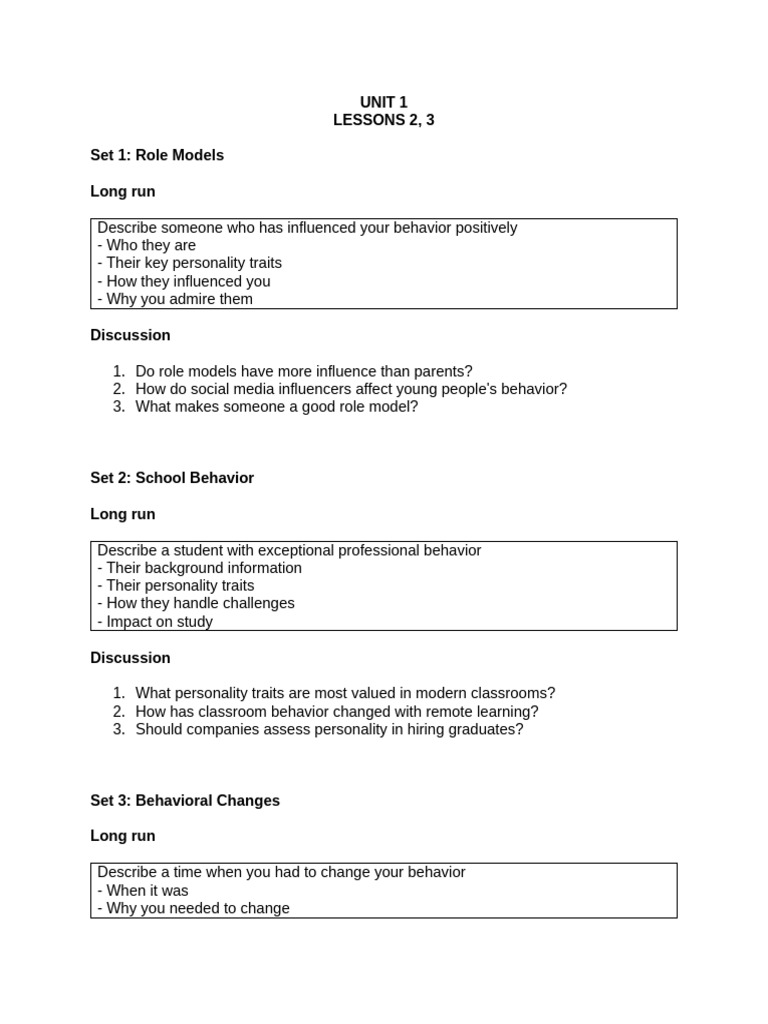 Unit 1 - Lessons 2-3 | PDF