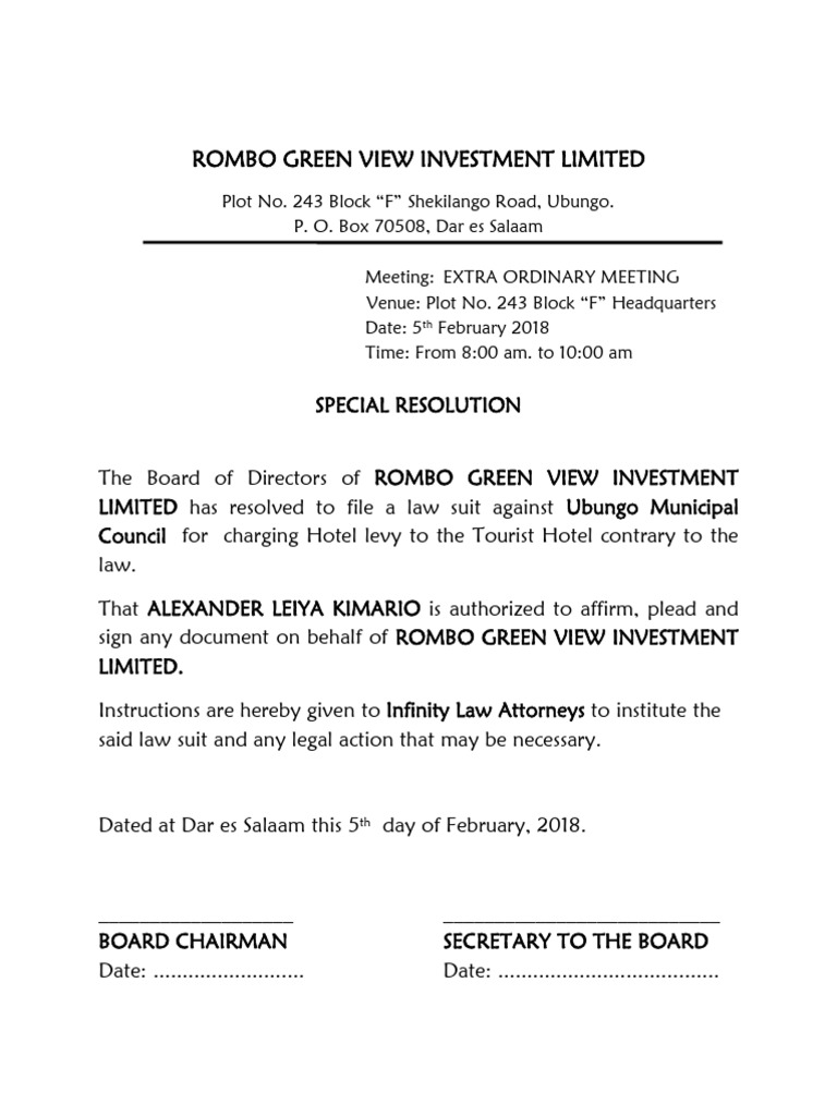 Special Resolution | PDF