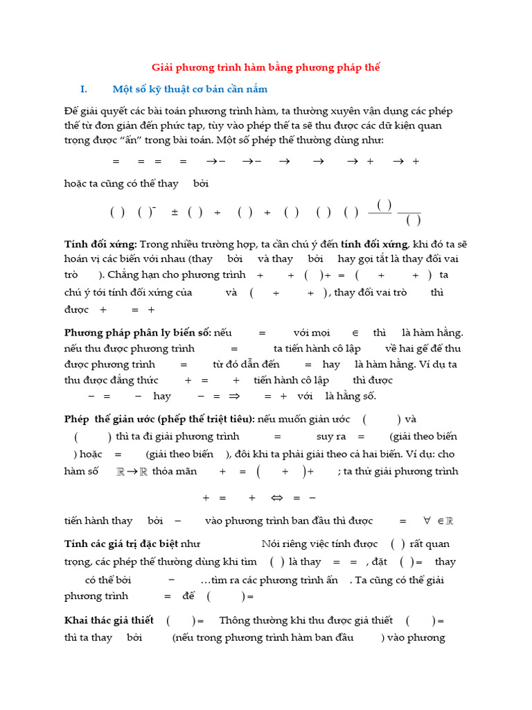 xx yx kyx kxx x yx xk x x y x yx: I. Một số kỹ thuật cơ bản cần nắm | PDF