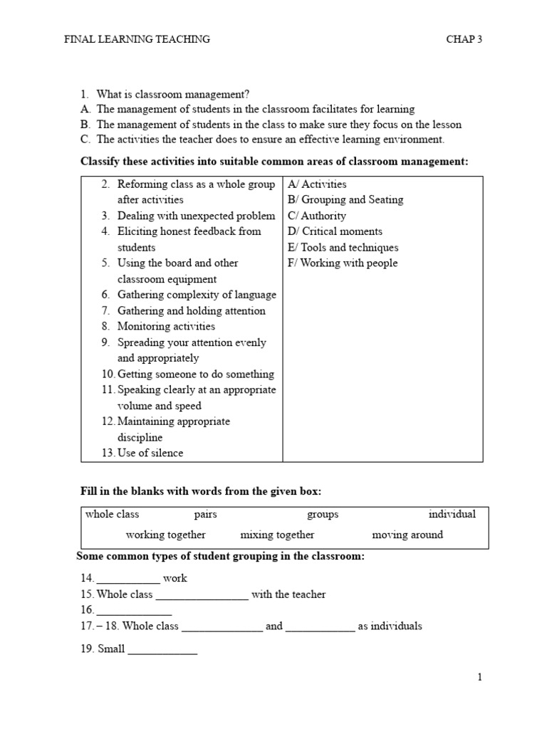 Final - Chap 3 - Learning Teaching | PDF | Classroom Management | Teachers