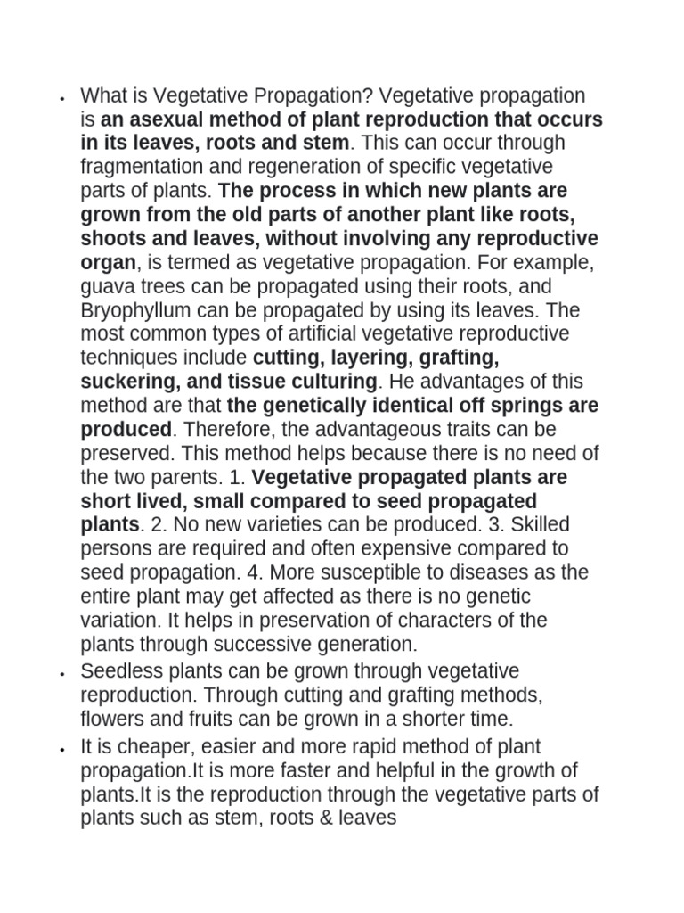 What Is Vegetative Propagation | PDF