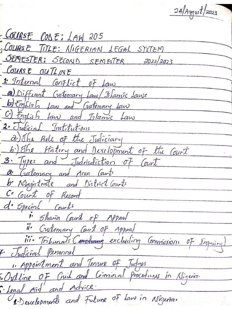 Nigerian Legal System Note 1 | PDF