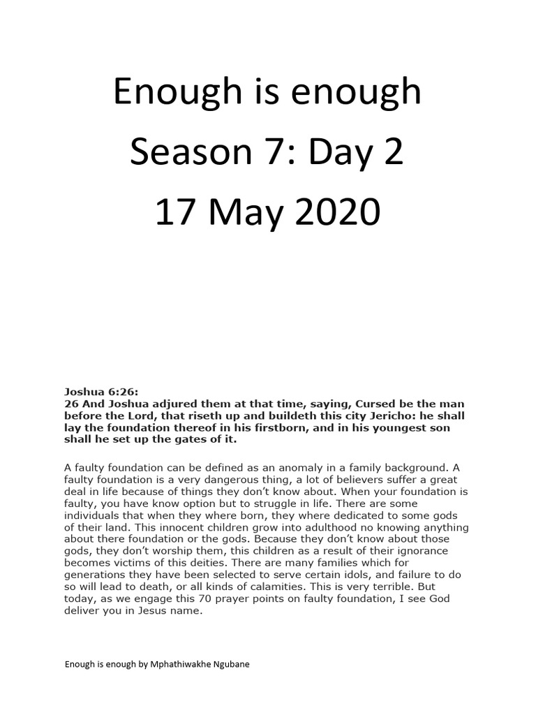 Enough is enough | PDF | Holy Spirit | Prayer