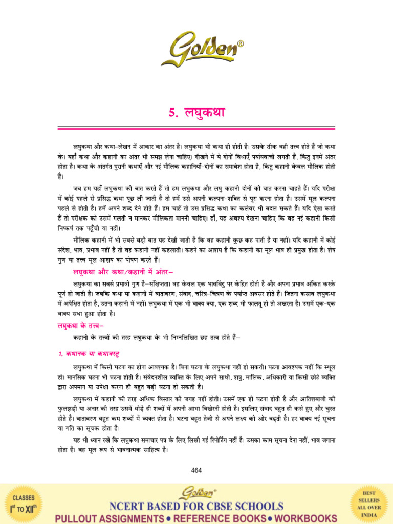 NCERT Hindi Golden Guide Class 9 PDF | PDF | Education Policy ...