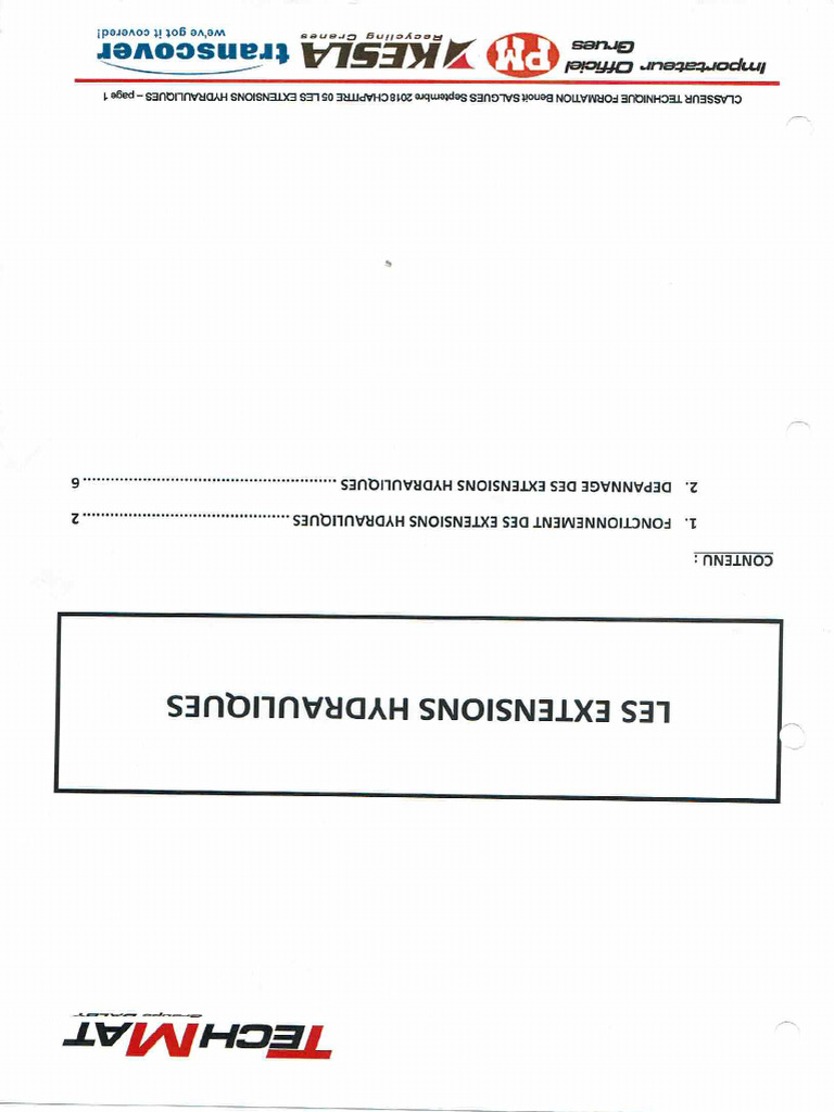 Extentions Hydraulique Pannes PM 36 | PDF