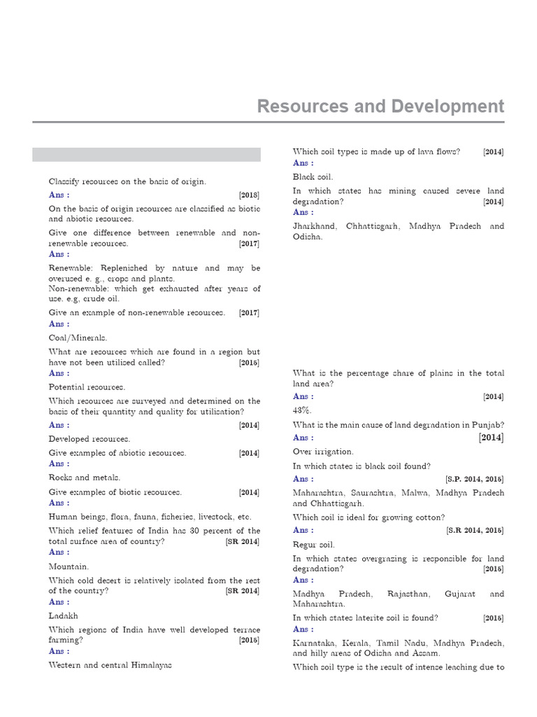 Geography Pyq Bank | PDF | Soil | Resource