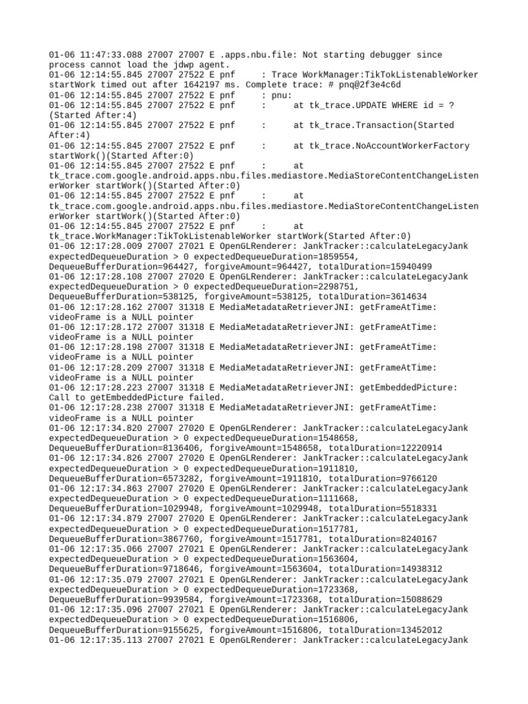 Debugging Errors in Android App Logs | PDF | Mobile Software | Arm Architecture