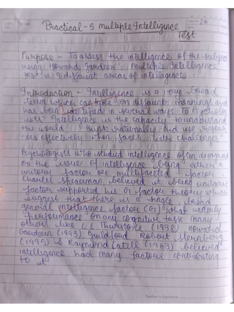 Ex-5 Multiple Intelligence Test | PDF