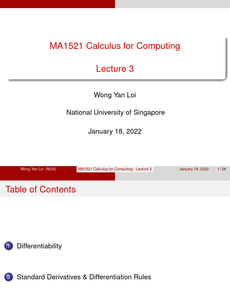 Lecture_03 | PDF | Derivative | Tangent