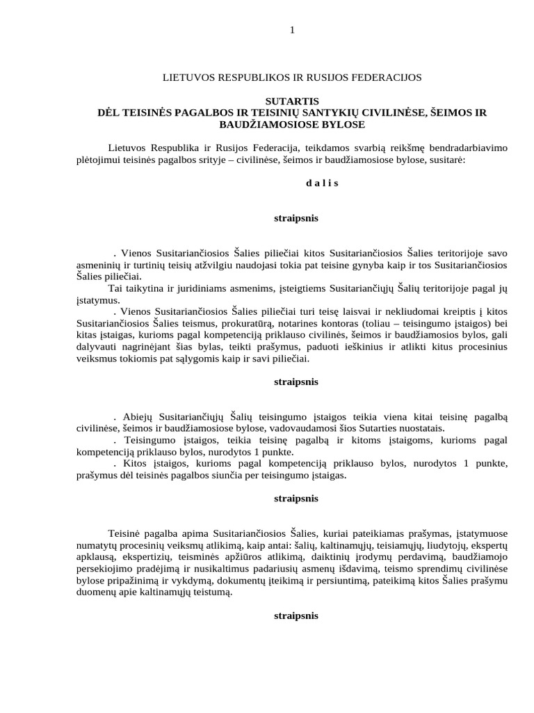 Sutartis Su Rusija | PDF