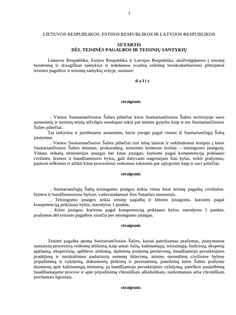 Sutartis Su Estija Ir Latvija | PDF