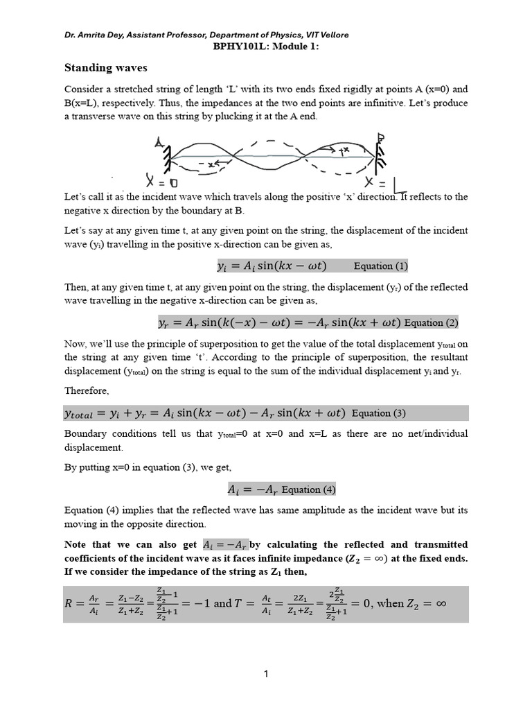 Standing Waves and Derivation of Its Eigen Frequencies | PDF | Waves | Normal Mode