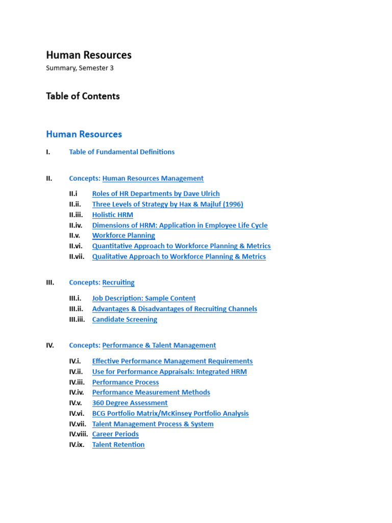 Human Resources Summary, Sem. 3 (1) | PDF | Recruitment | Human ...