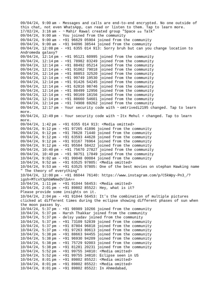 WhatsApp Chat With Space ?? Talk | PDF | Black Hole | Stars