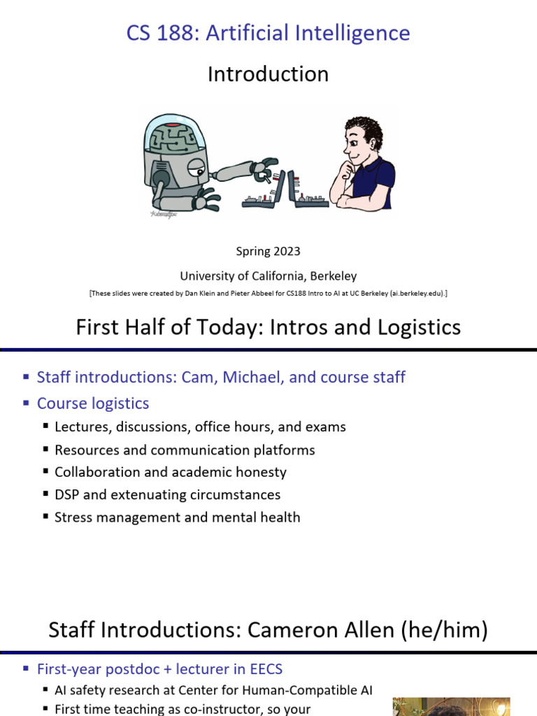 cs188-sp24-lec01 | PDF | Artificial Intelligence | Intelligence (AI) & Semantics