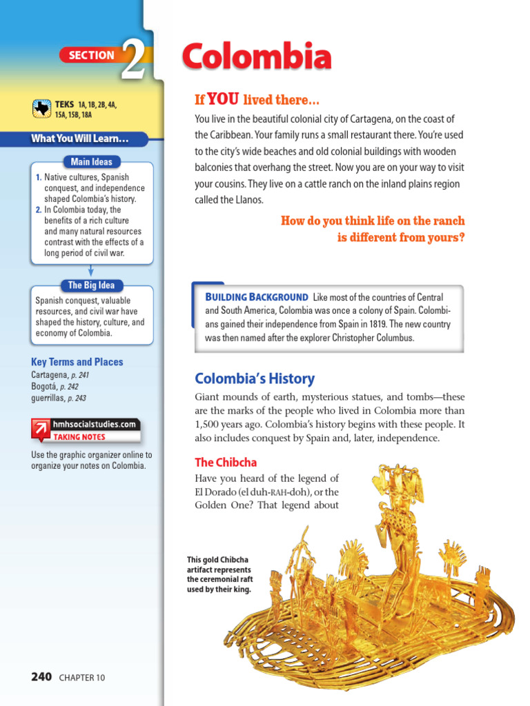 Chapter 10 Section 2 Reading Pdf Colombia Spanish Empire