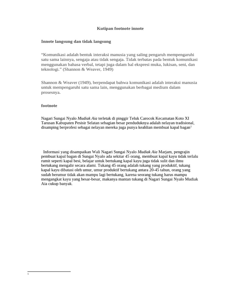Kutipan Footnote Innote CP | PDF