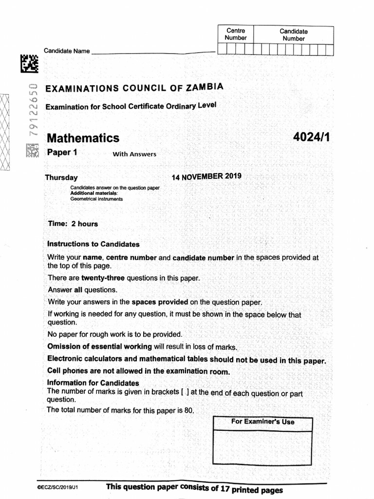 Mathematics_Syllabus_D_Paper_1_2019-_2018-_With_Answers | PDF ...