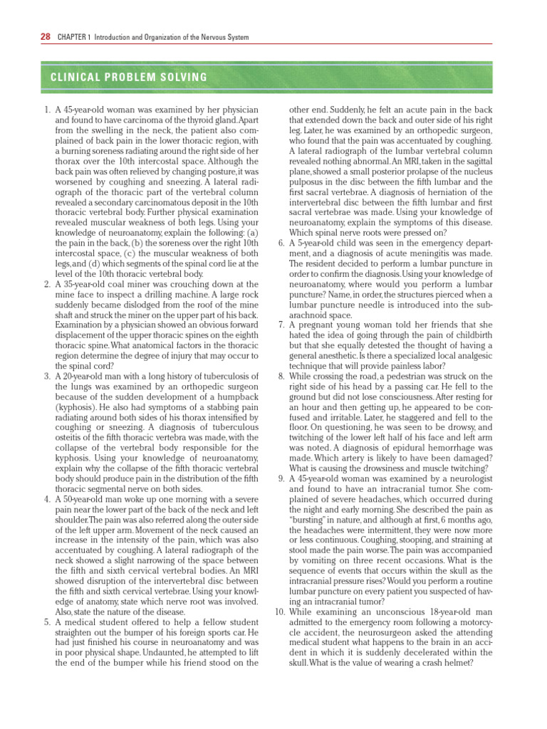 Snell’s Neuroanatomy Case & Mcq @IUCOM2BOT | PDF | Spinal Cord | Vertebral Column