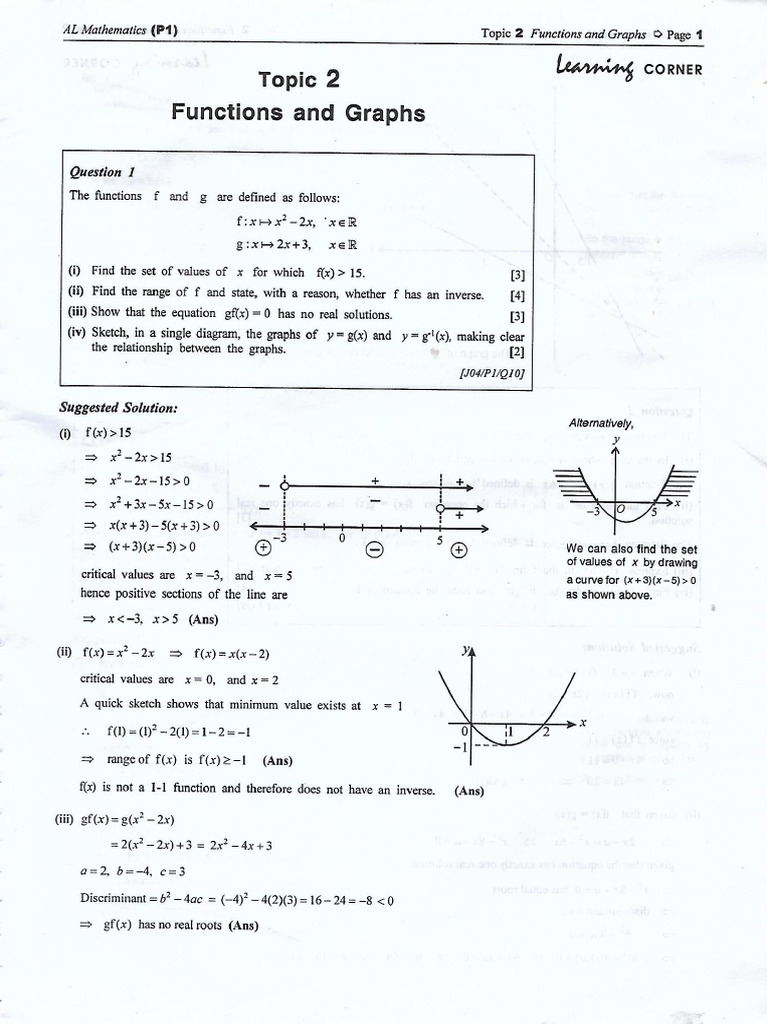 Topic 2 Functions (question and solultion) | PDF Topic 2 Functions (question and solultion) | PDF