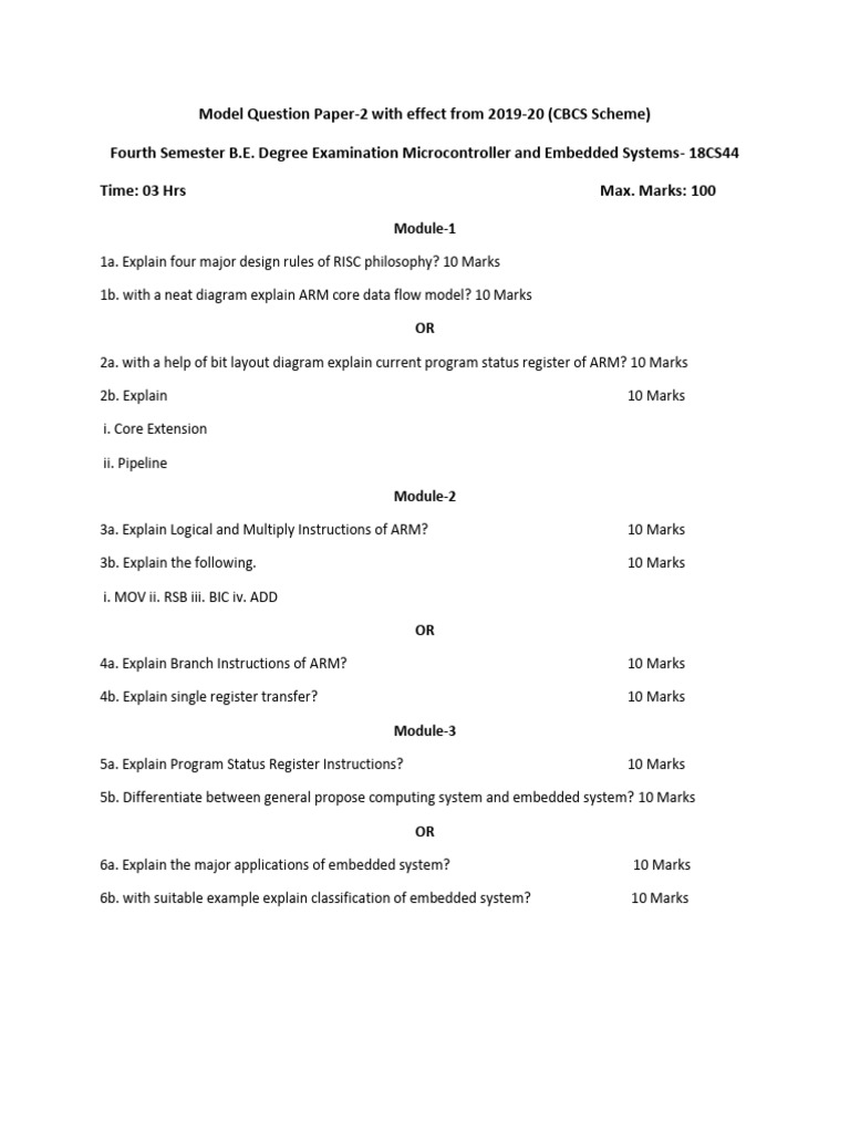 4th Sem Mes Qp Set 2 1 | PDF | Embedded System | System