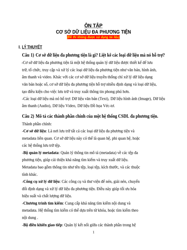 ÔN TẬP CSDLDPT | PDF