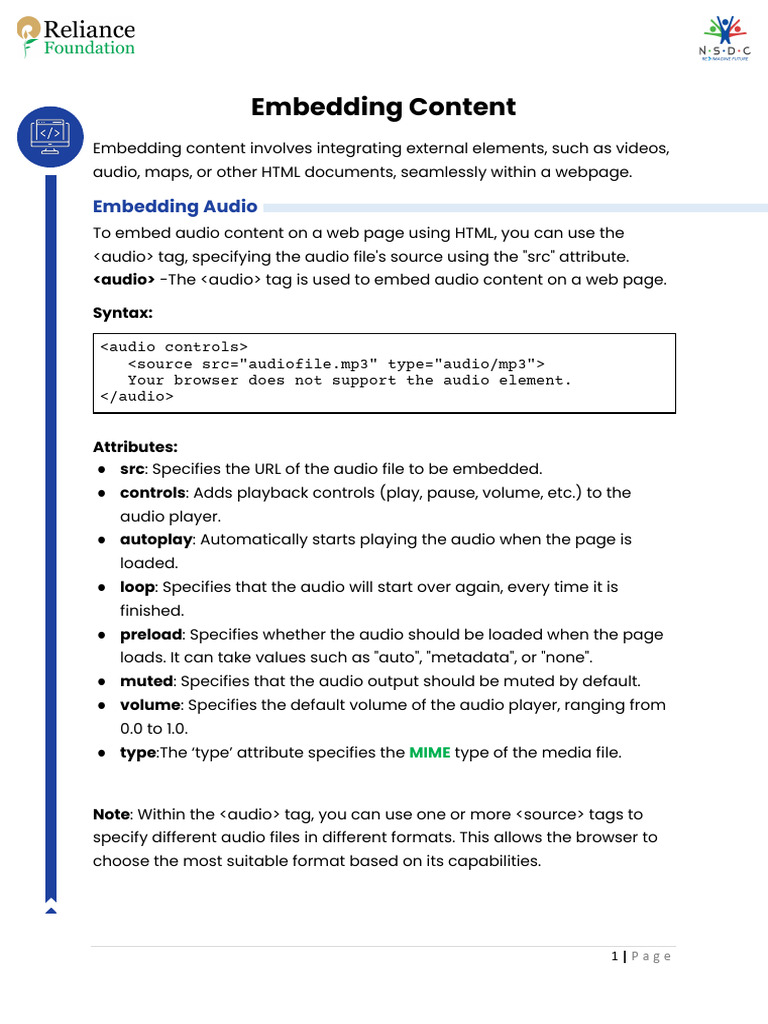 Embedding_Content | PDF | Html Element | Html