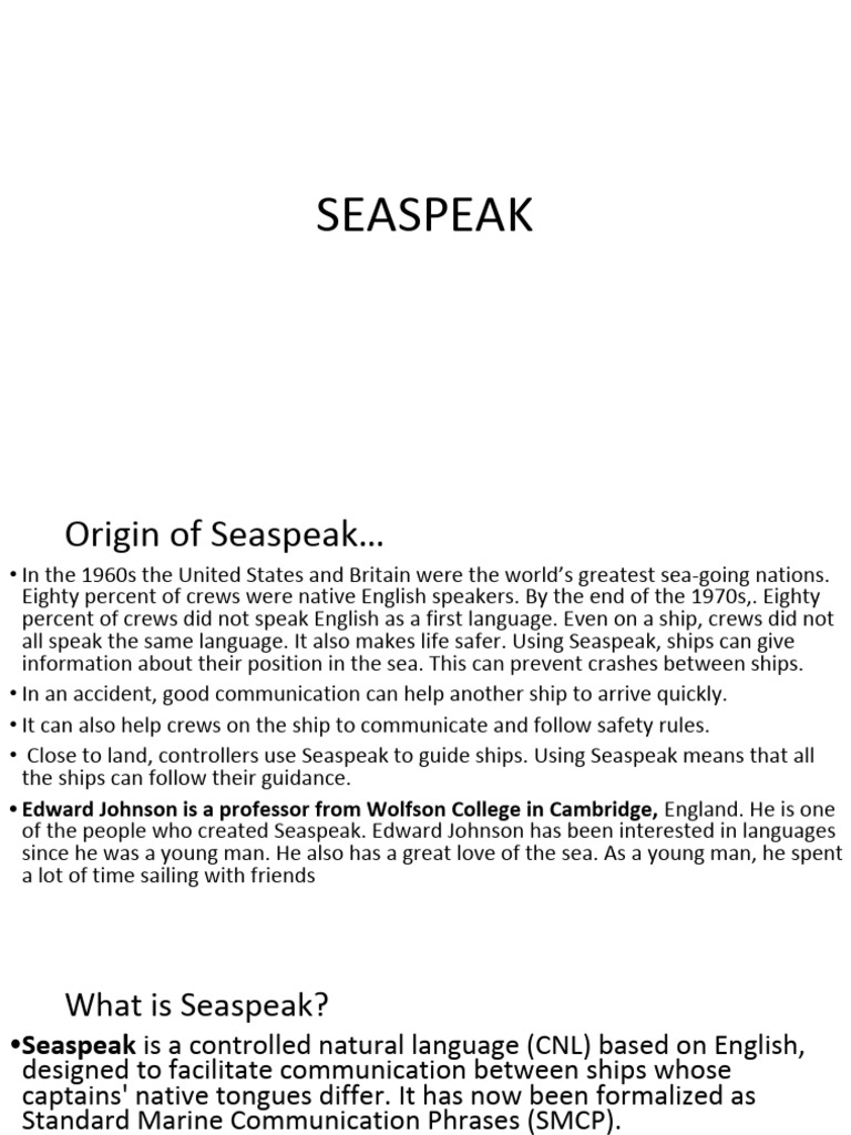 SEASPEAK 2 | PDF | Linguistics
