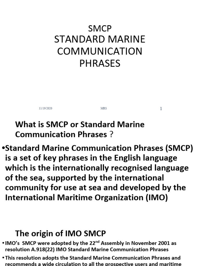 Smcp-Marine Communication Phrases | PDF | Ships | Water Transport