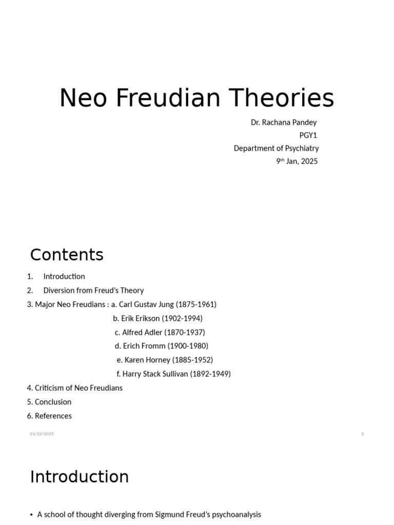 Neo Freudian Theorists | PDF | Sigmund Freud | Carl Jung