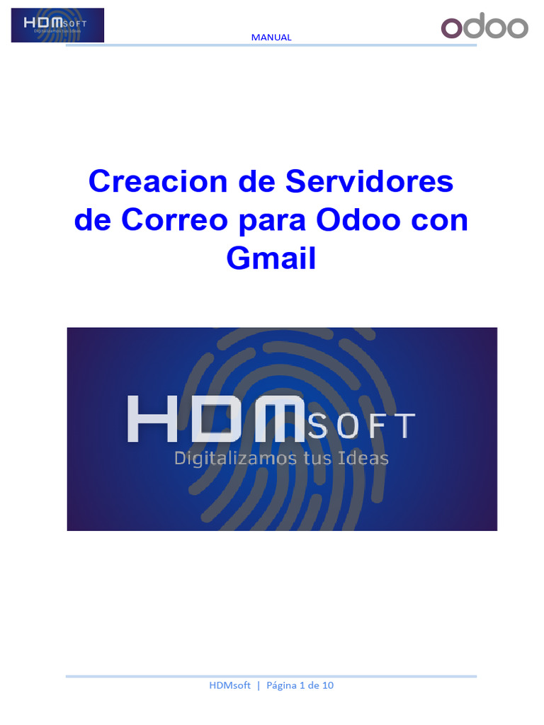 Creacion de Servidores de correo para Odoo con Gmail.docx | PDF | Contraseña | Gmail