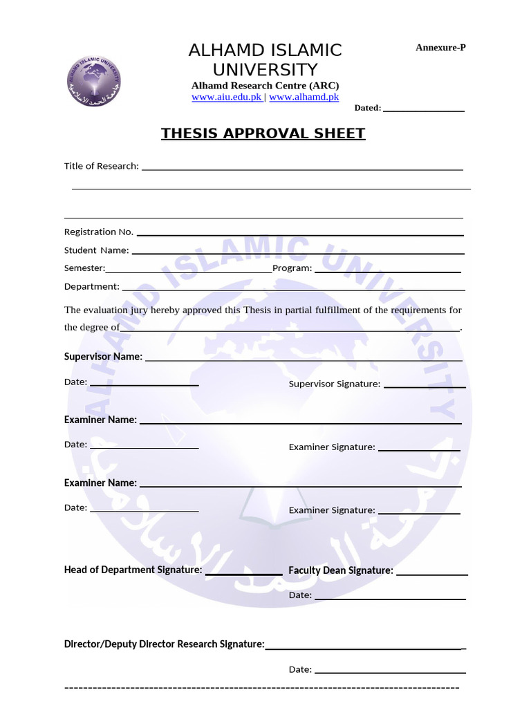 Thesis Approval Sheet | PDF