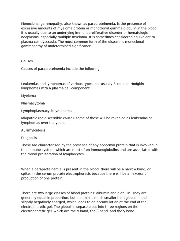Monoclonal Gamm-WPS Office | PDF | Medical Specialties | Blood