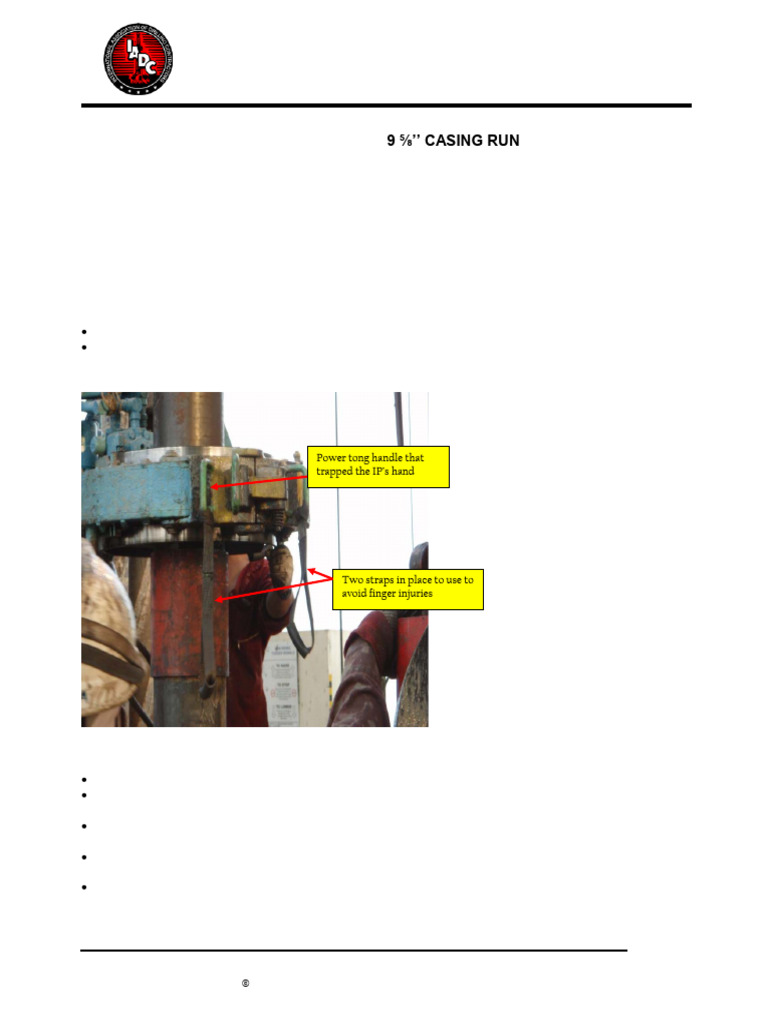 Finger Injury During Casing Run | PDF