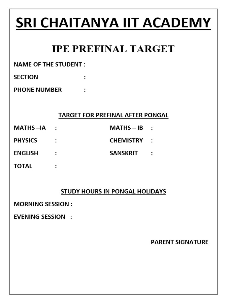 Ipe Prefinal Target Format | PDF