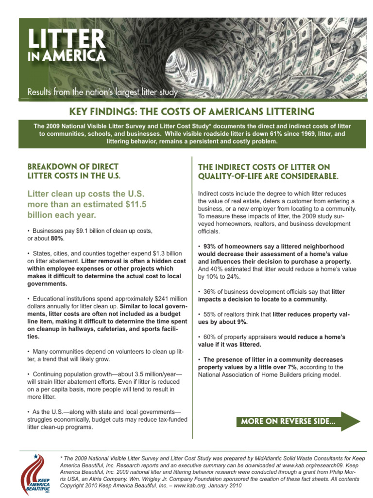 Litter Factsheet Costs - 201205221423481545 | PDF