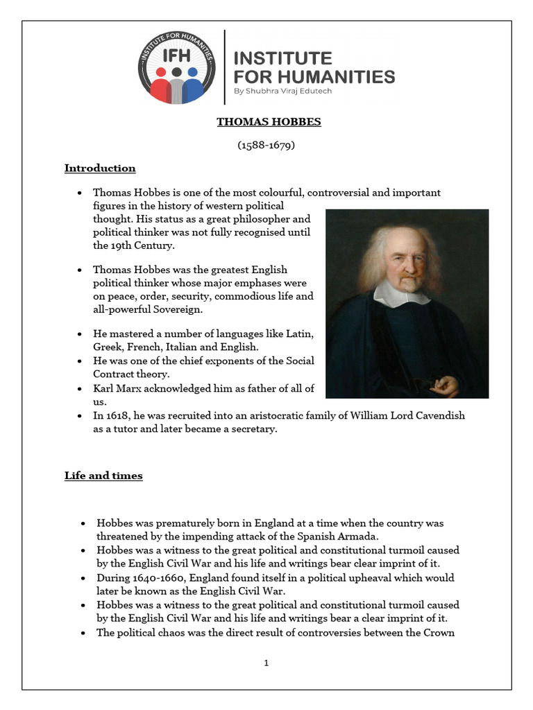 1879989 Hobbes | PDF | Thomas Hobbes | Social Contract