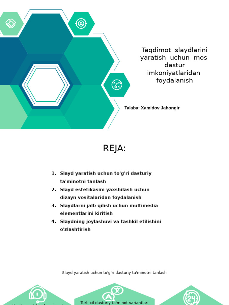 Taqdimot Slaydlarini Yaratish Uchun Mos Dastur Imkoniyatlari | PDF