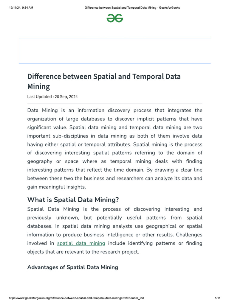 Spatial Data mining | PDF