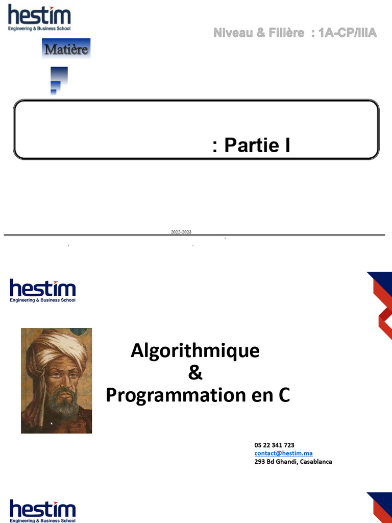 Cours Algo& Prog C 2022-2023 Séance 1 | PDF | Programmation informatique | Programme informatique