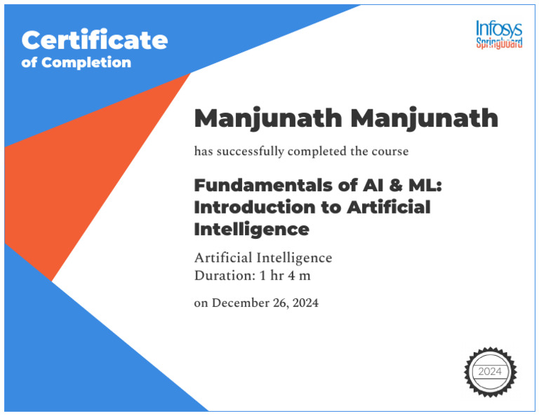 AI & ML Fundamentals Certificate | PDF