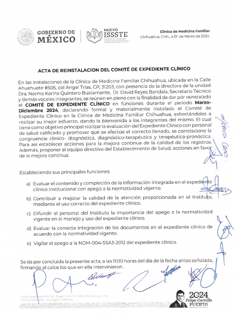 Acta de Reinstalacion Comite Mecic | PDF